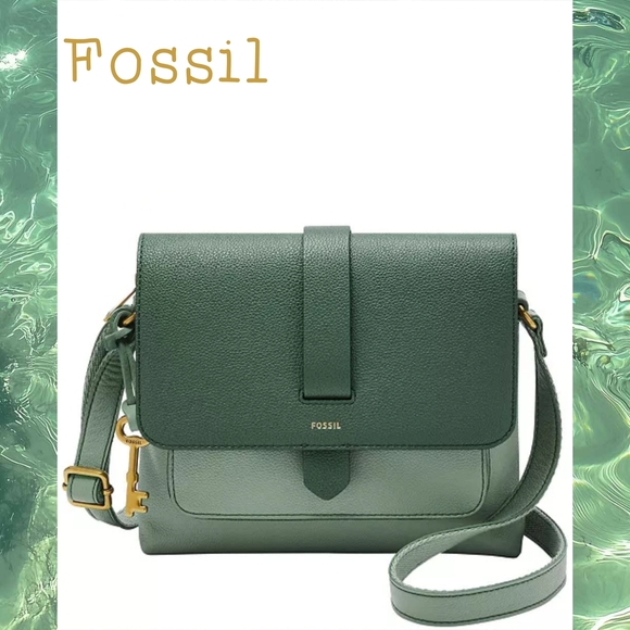 Fossil | Bags | Fossil Green Leather Crossbody Bag | Poshmark